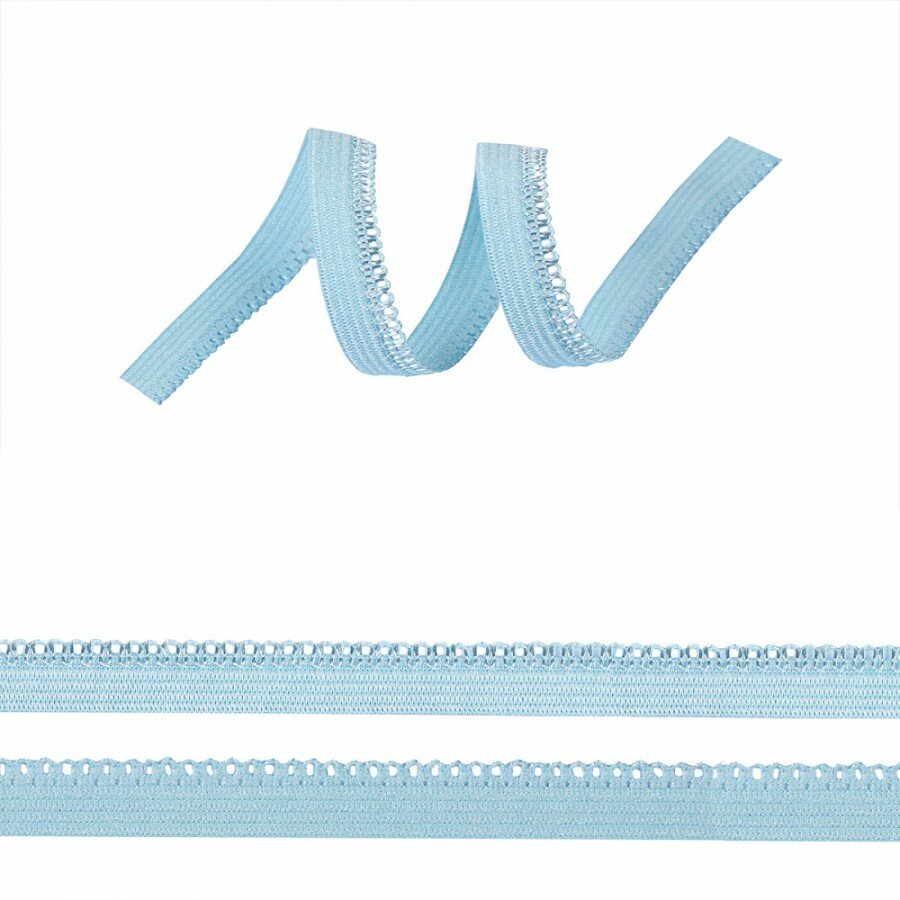 Резинка TBY бельевая (ажурная) 10мм RB03183 цв. F183 голубой уп.100м