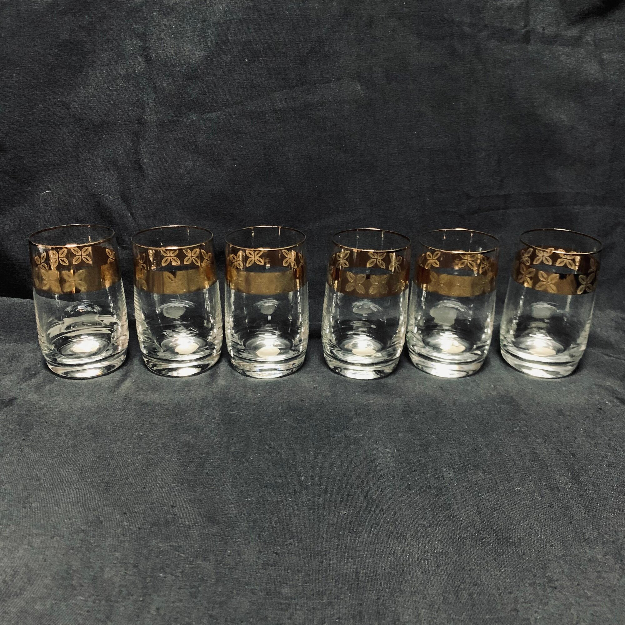 6 стопок Богемия Глан с позолотой