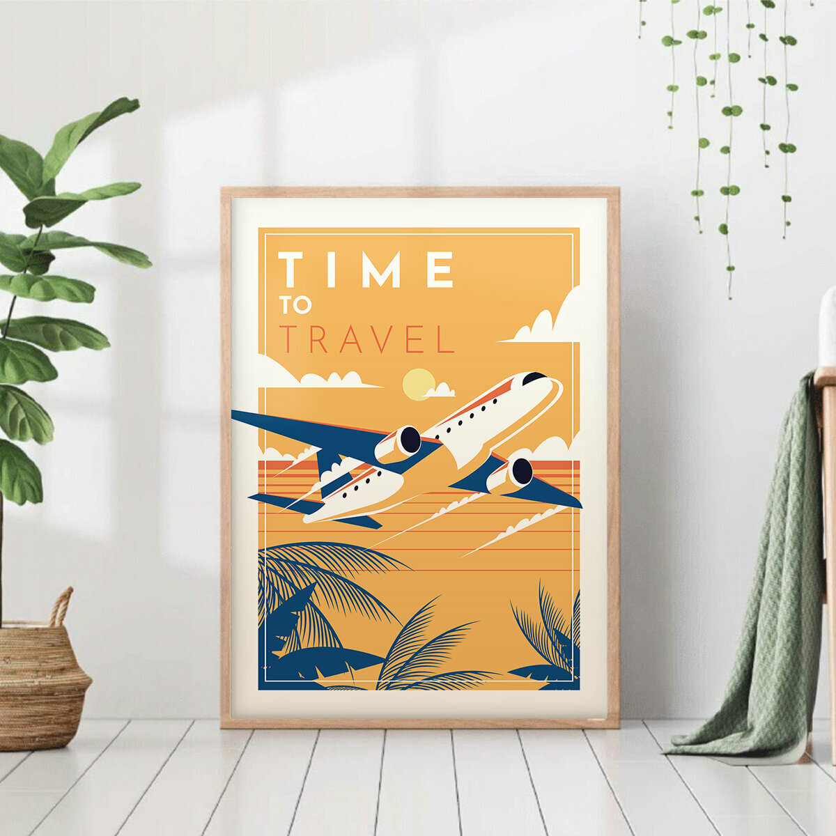 Постер "Рисунок самолет" без рамы 40x50 см на стену для интерьера