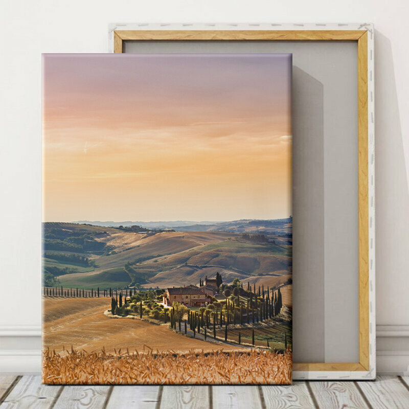 Картина на холсте 50х70 см "Тоскана. Италия, пейзаж", на стену для интерьера