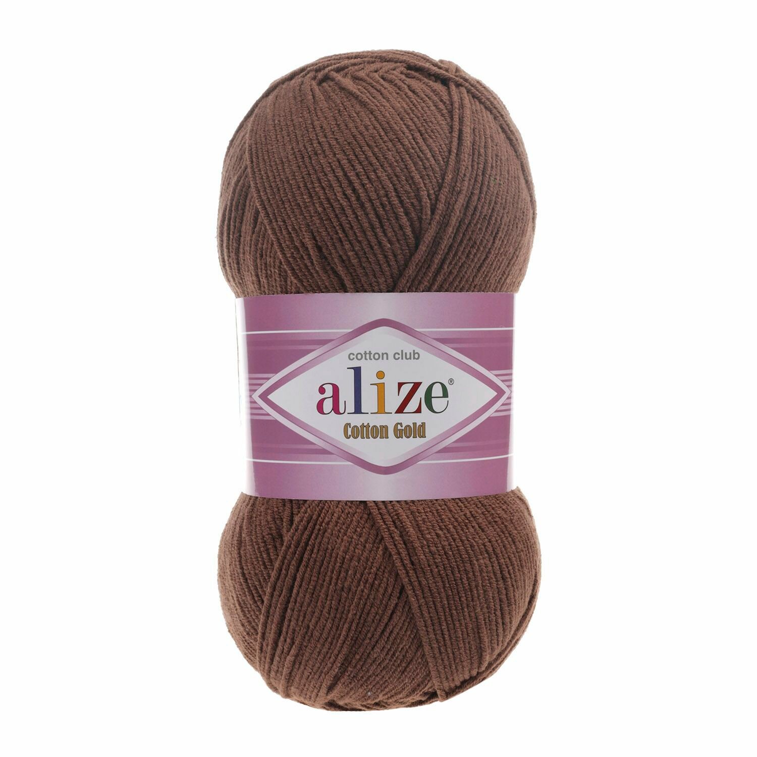Пряжа Alize Cotton Gold 493 коричневый (100г/330м, упаковка 5 мотков)