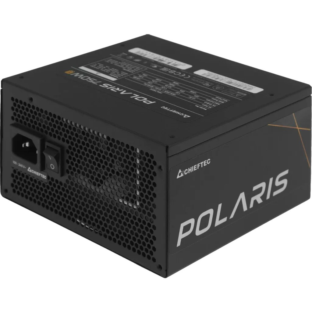Блок питания CHIEFTEC Polaris PPS-750FC, 750Вт, 80 PLUS GOLD, 120мм, черный, retail