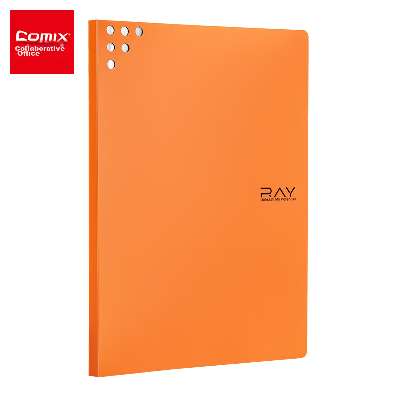 Comix Document Folder A4/20 Pages, Colorful File Organizer with Loose-Leaf Pockets, Office And Student Supplies, RAY A6112, Orange