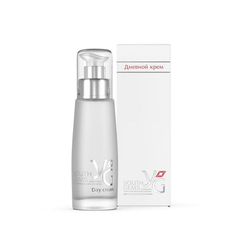 Дневной крем для лица Youth Gems с пептидами и женьшенем - защита, увлажнение, омоложение -