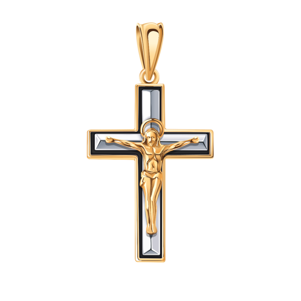 Крестик, красное золото, 585 проба