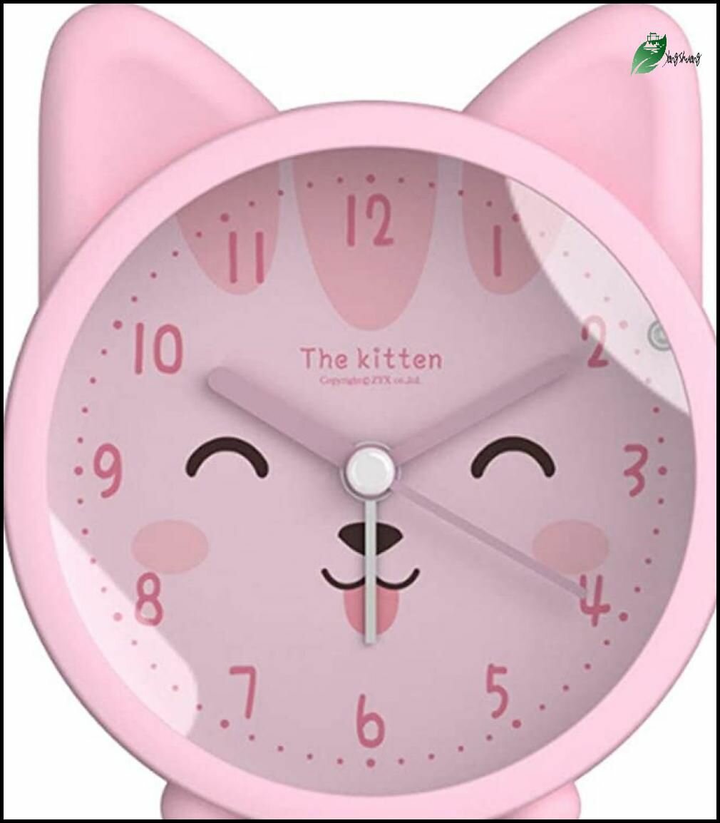 Детский бесшовный силиконовый будильник с ночником в виде кота, тихий и компактный, идеальный подарок для детей