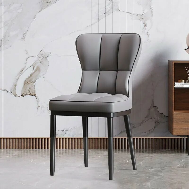 Стул， арт-деко стул с мягким сиденьем, из экокожи, металлический, 86x46x41 см, до 200 кг