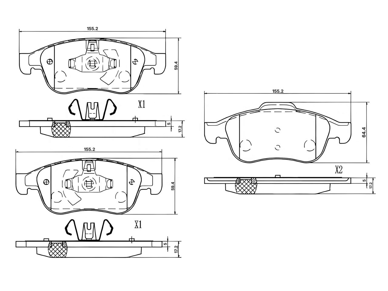 UNIO BRP-20392 (4106000Q1B / 4106000Q1C / 4106000Q1L) колодки тормозные дисковые колодки тормозные диск. передние
