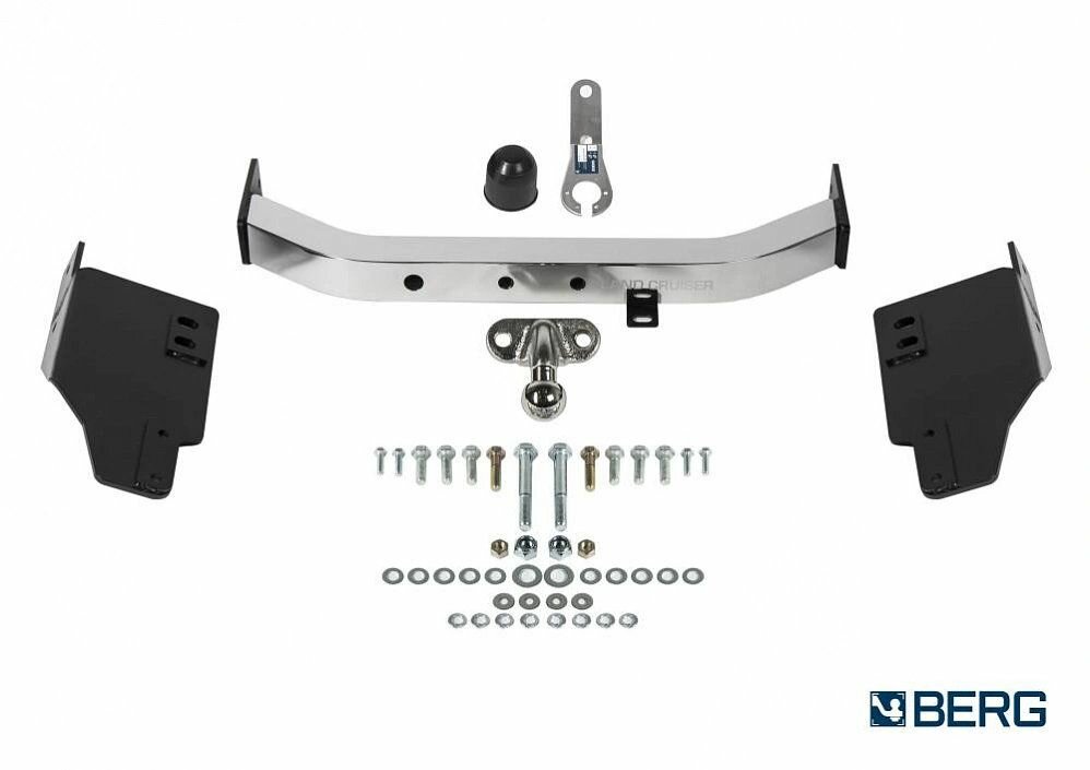 Фаркоп для Toyota Land Cruiser Prado 120/150 (с 2002-2022 г.) (нерж) (кроме комплектации Black Onyx), шар F, 1500/75 кг.