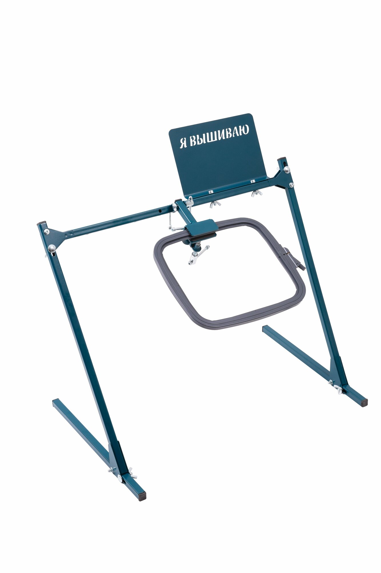 Станок для вышивки диванный с универсальным держателем для пялец и ку-снапов "Курган" в цвете Лагуна.