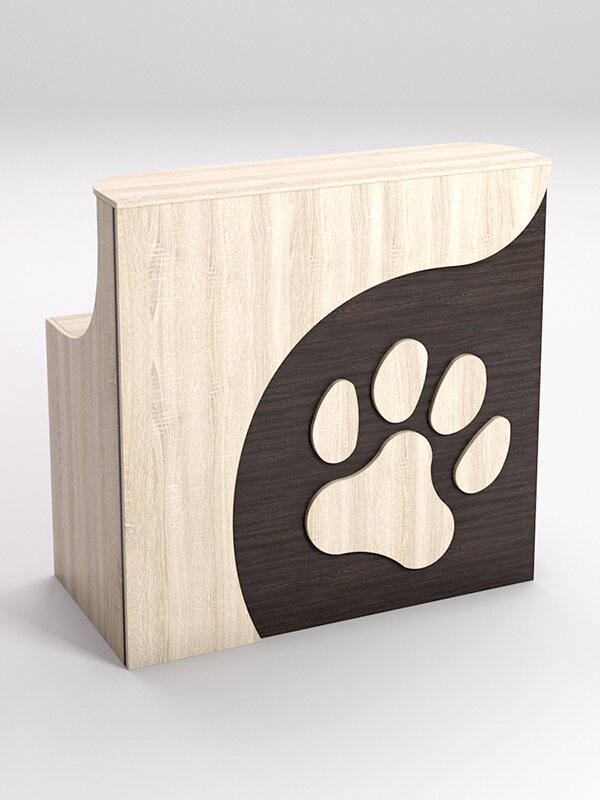 Ресепшен ПЭТ КЭТ прямой для правого угла, Дуб Венге и Дуб Сонома