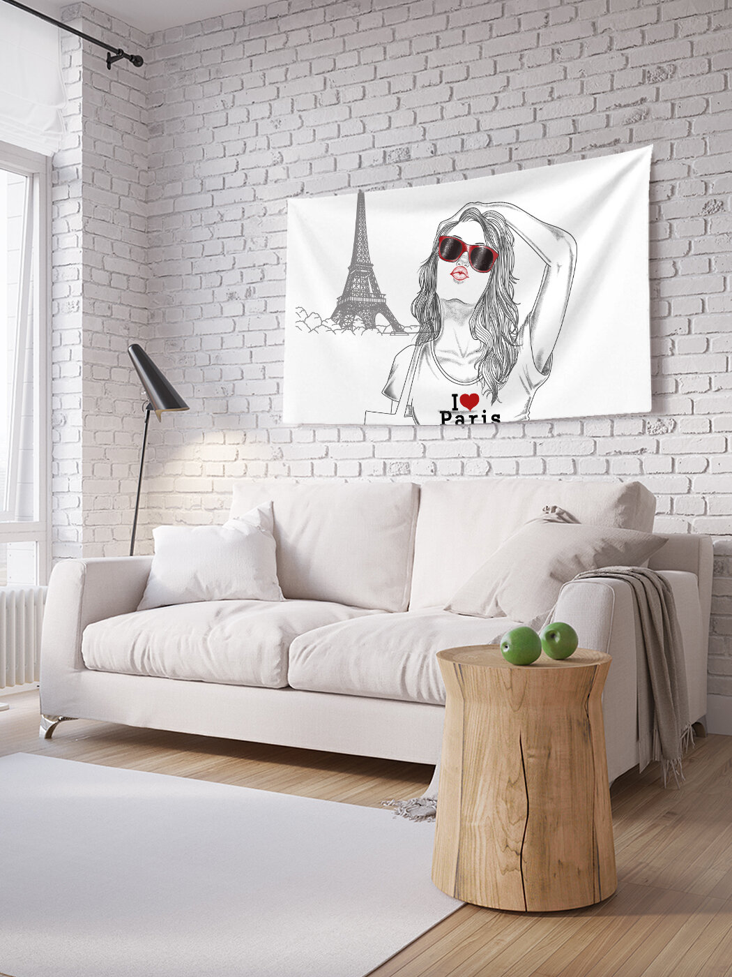 Фотопанно на стену горизонтальный постер 100х150 "Парижские поцелуи", JoyArty