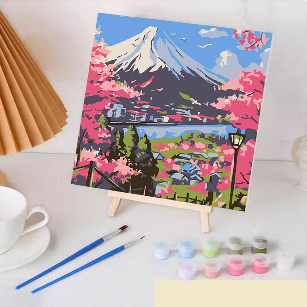 Картина по номерам маслом 20х20 см, набор для ручной раскраски на холсте с подрамником, цифровая живопись своими руками, арт-терапия и подарок для творчества