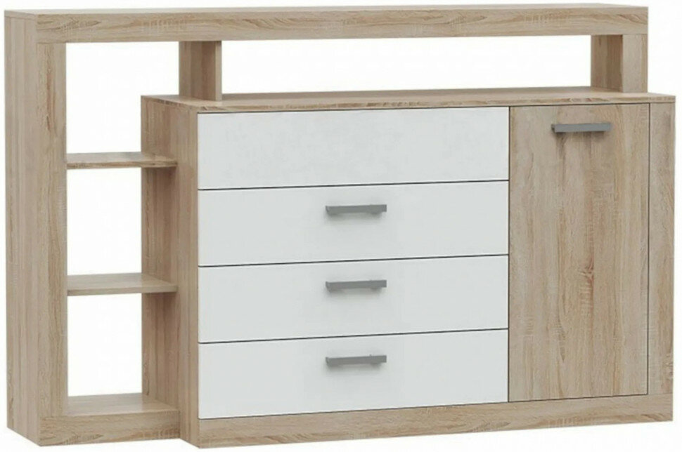 Комод Ангара Белый глянец холодный /Сонома