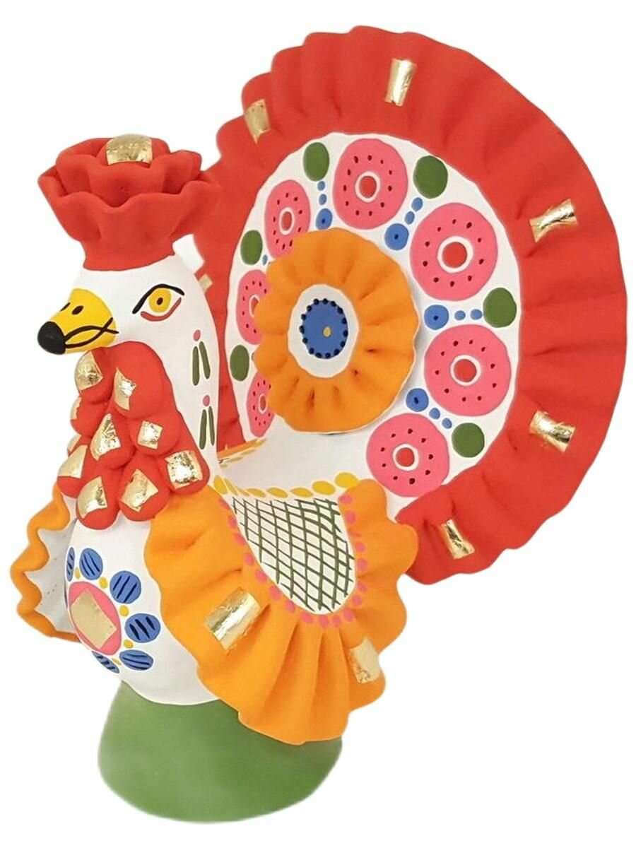 Индюк на ступке №6, Дымковская глиняная игрушка, ручная авторская работа