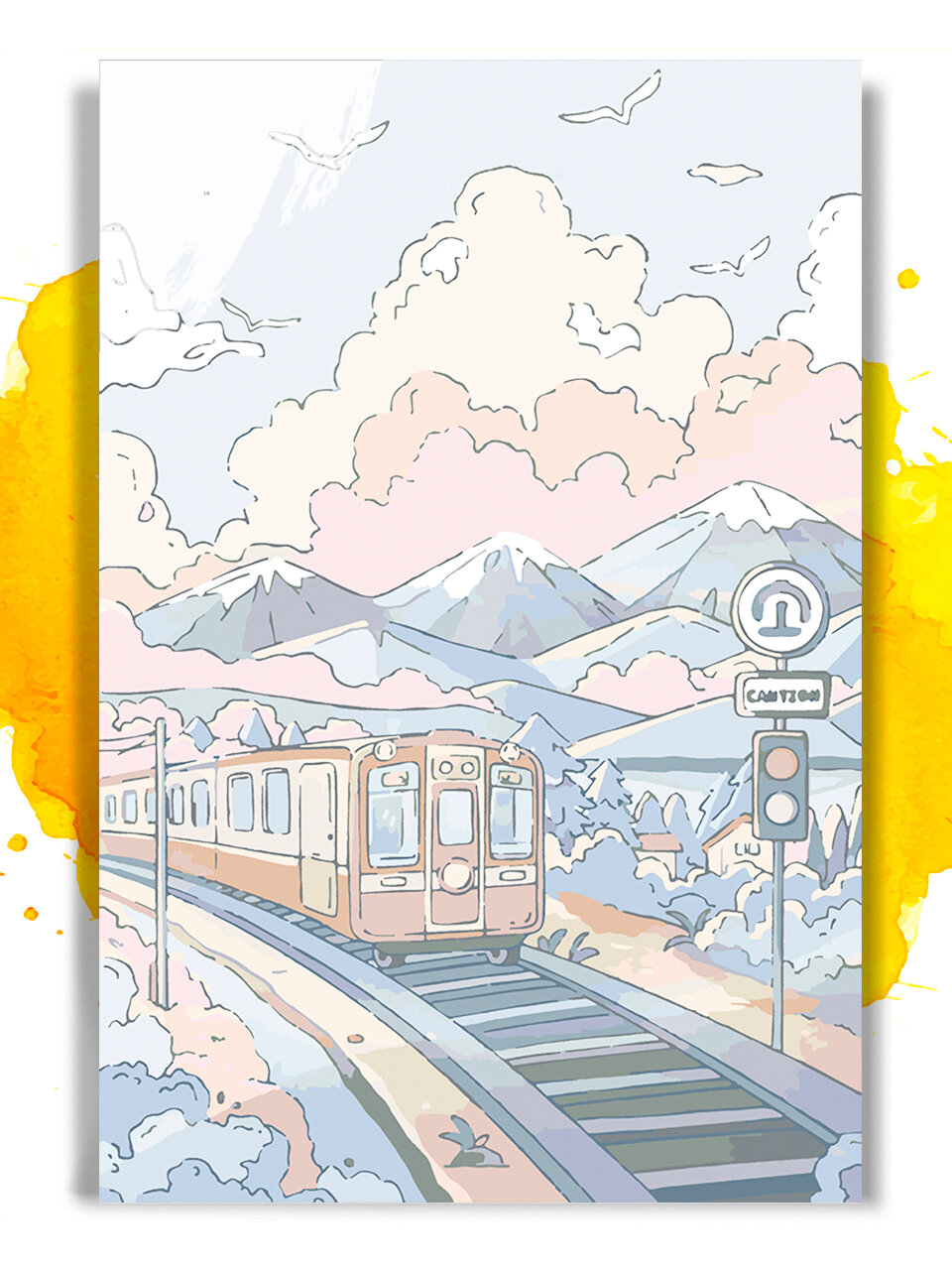 Картина по номерам на холсте Поезд, 40 х 60 см