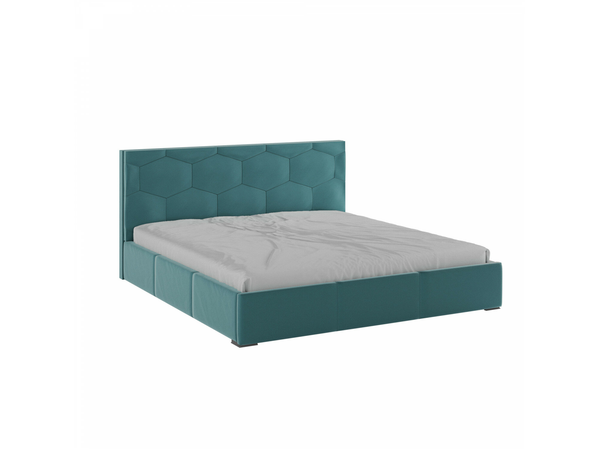 Кровать интерьерная, велюр 180, велюр бирюза, подъемный механизм