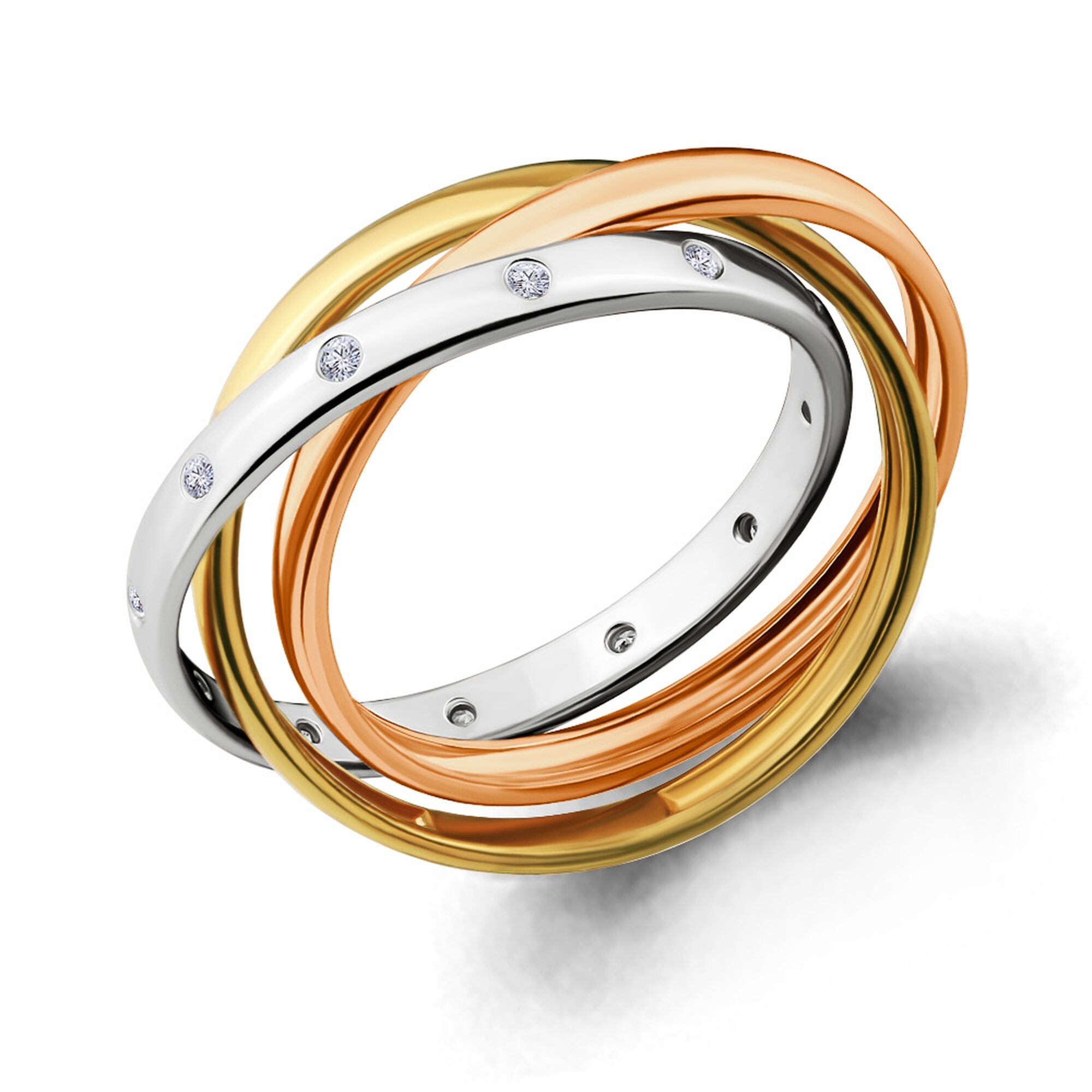 Кольцо, красное золото, 585 проба, бриллиант