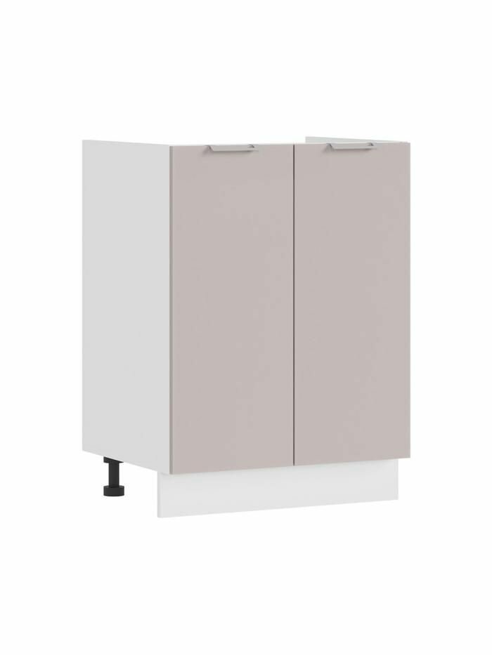 Кухонный модуль напольный, стол под мойку Тая 2 двери, 60х46х81.6 см, Белый / Рубелит