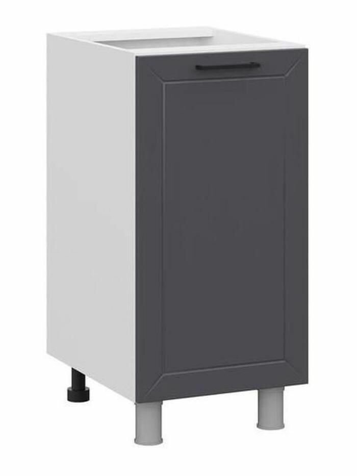 Кухонный модуль напольный, стол Сектор с полками, с доводчиками, 40х50.6х82.4 см, Белый / Графит