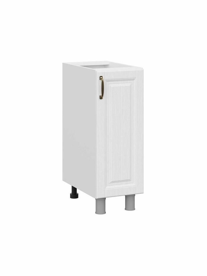 Кухонный модуль напольный, стол Флоренс с полками, с доводчиками, 30х50.6х82.4 см, Белый / Белый текстурный