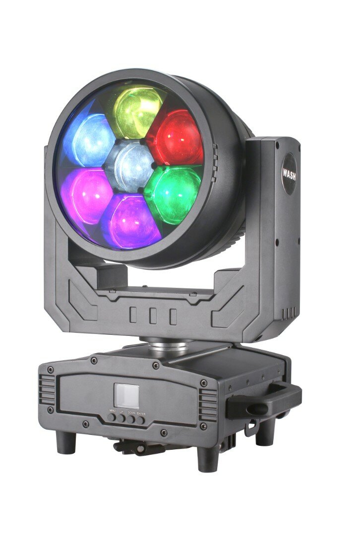 IW 7x60 B-eye IP65 Прожектор IW 7x60 B-eye IP65 Вращающаяся голова Wash. Источник света 7 по 60 Вт светодиодов RGBW. Zoom: линейный 3.5°- 45°. Вращение Раn : 540°; Tilt 270°. Защита IP65. Диммер, строб. Управление: DMX 21/23/35/42/49/51/