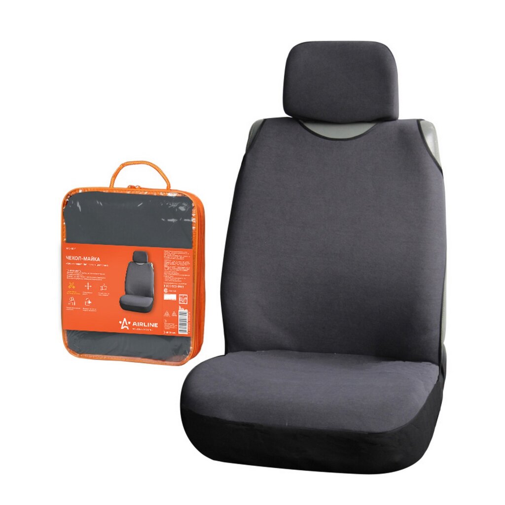 Чехлы-майки универсальные велюр серый "AIRLINE" Сио (передний) (1 шт.)