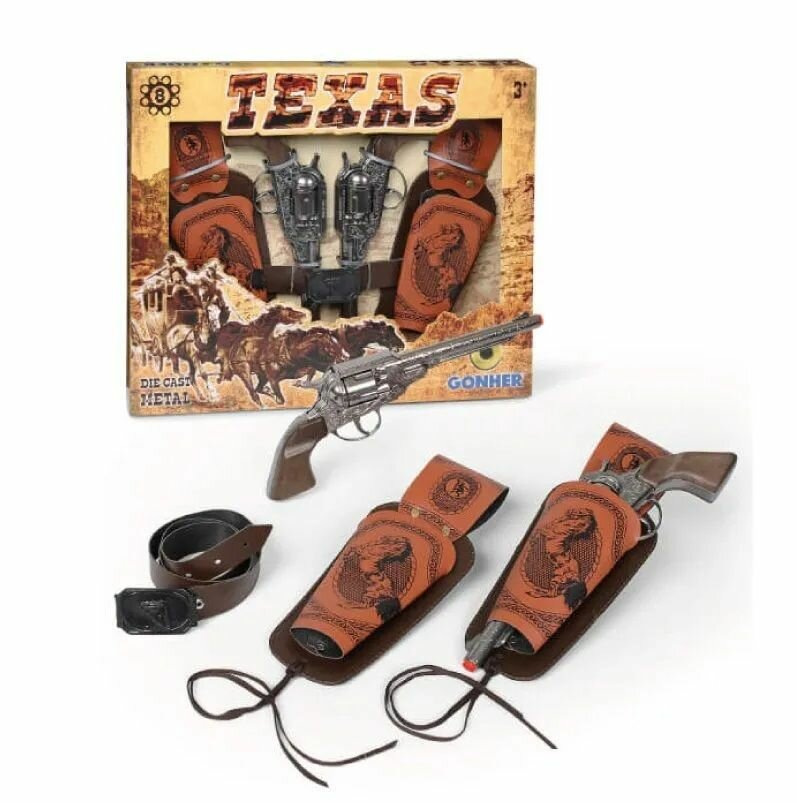 234/0 Набор "Техасский Ковбой" (2 револьвера на 8 пистонов+2 кобуры)