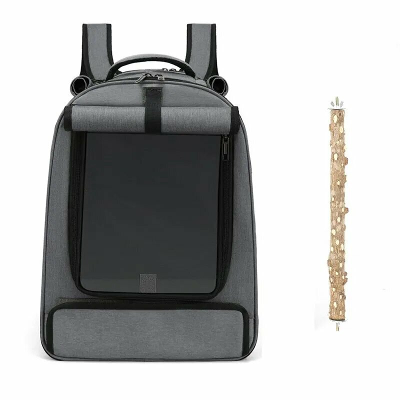 Рюкзак переноска для больших и маленьких птиц, попугаев, кошек, собак + жердочка + съемный поддон