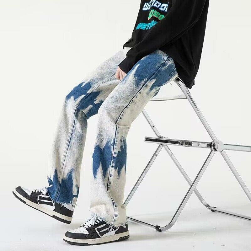 Уличный MON Тонкие джинсы с тай-дай эффектом, Размер_M