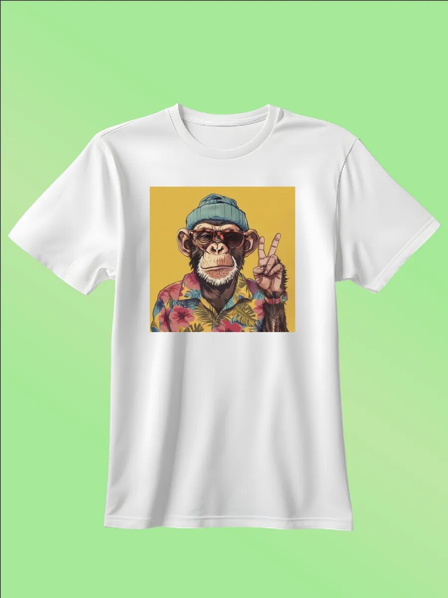 Футболка с лицом обезьяны