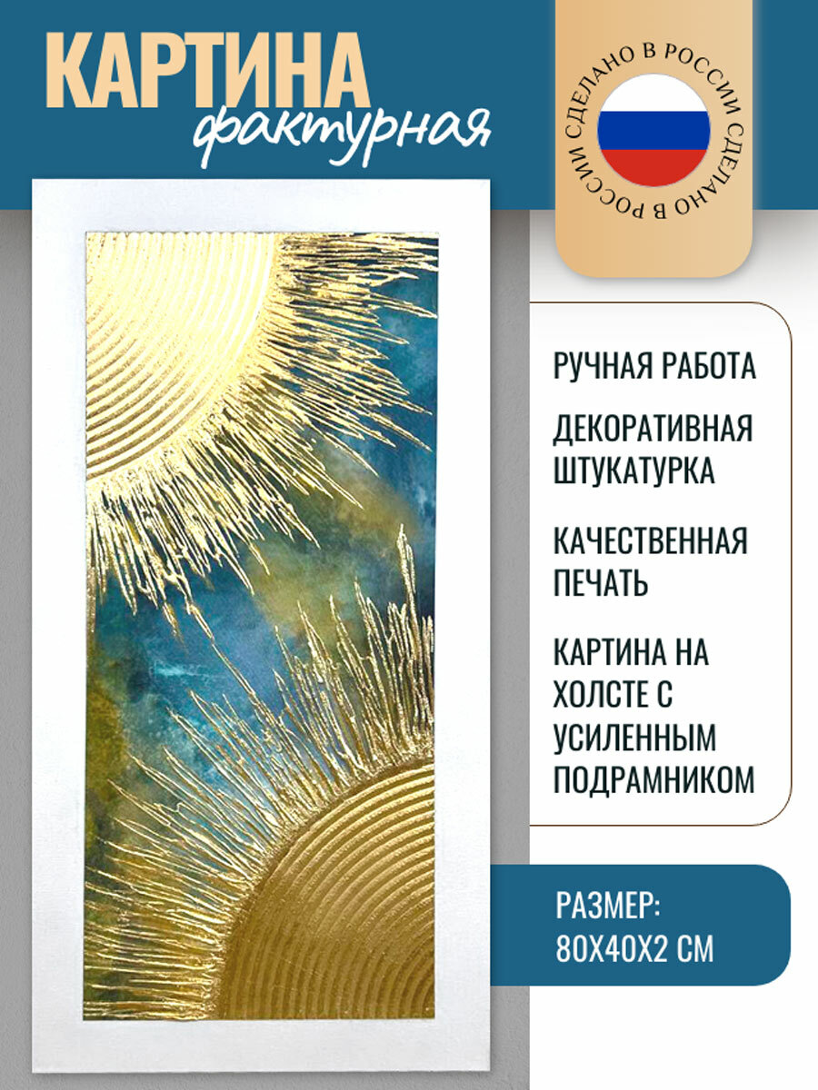 Картина декоративная фактурная Династия 12-231-2 солнце- желто-синяя- без багета, ч.2