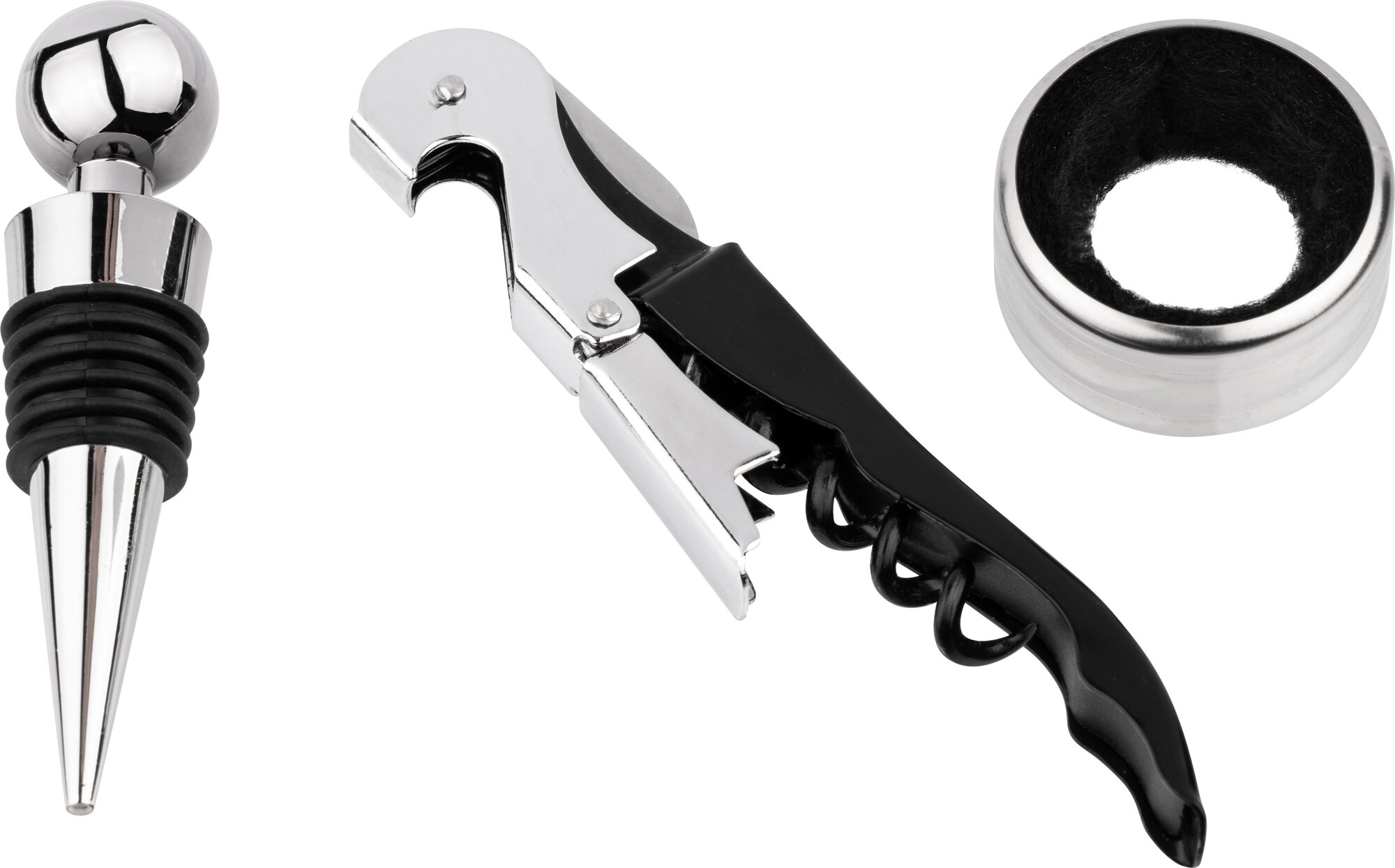 Набор для вина (штопор сомелье, кольцо - каплеуловитель, пробка пробка для вина) Mallony Sommelier