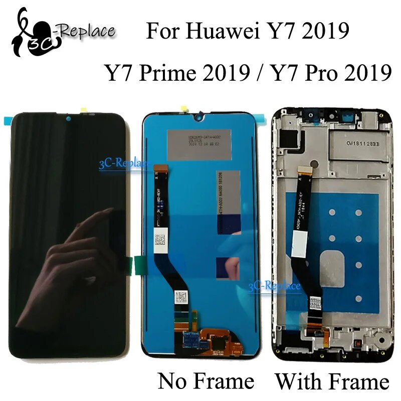 6,3 "для Huawei Y7 2019/для Huawei Y7 Prime 2019/Y7 Pro 2019 ЖК-дисплей с цифровым преобразователем сенсорного экрана в сборе с рамкой 11 Pins (With Frame)