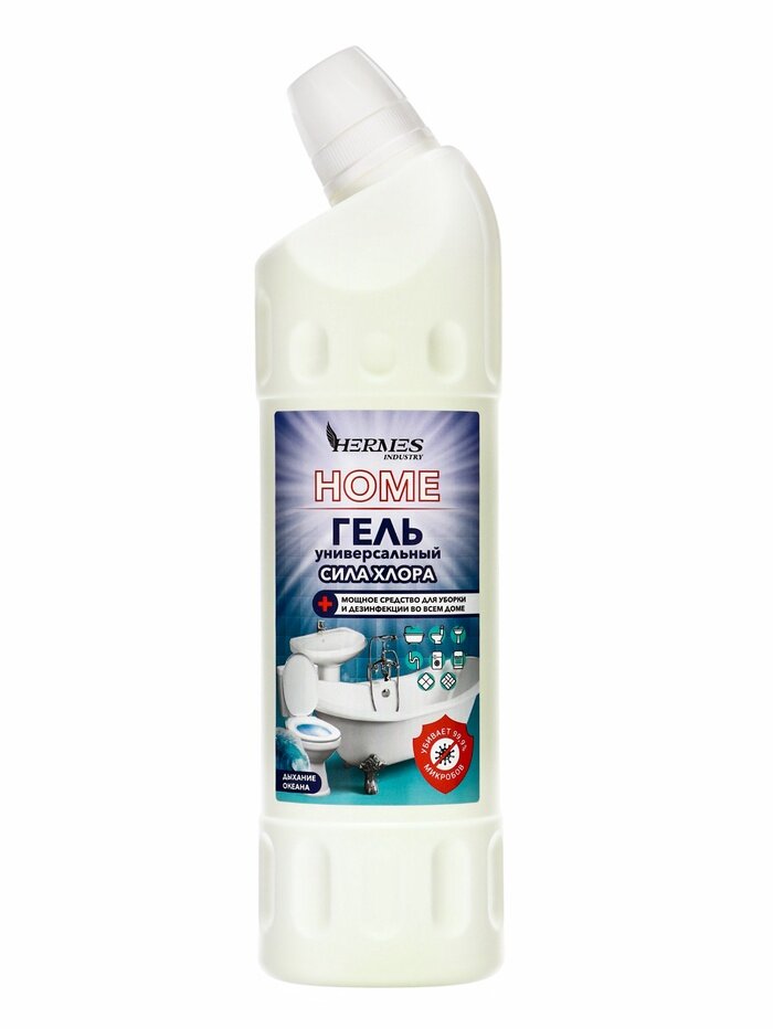 Чистящее средство HERMES INDUSTRY Home гель универсальный "Сила хлора" дыхание океана, 750 мл