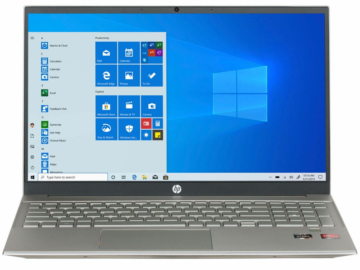 15,6" Ноутбук HP Pavilion 15-EH1006UR (461U8EA) золотой - 1920x1080, IPS, AMD Ryzen 5 5500U, ядра: 6 x 2,1 ГГц, 8 ГБ, SSD 512 ГБ, AMD Radeon Graphics, Windows 10 Home