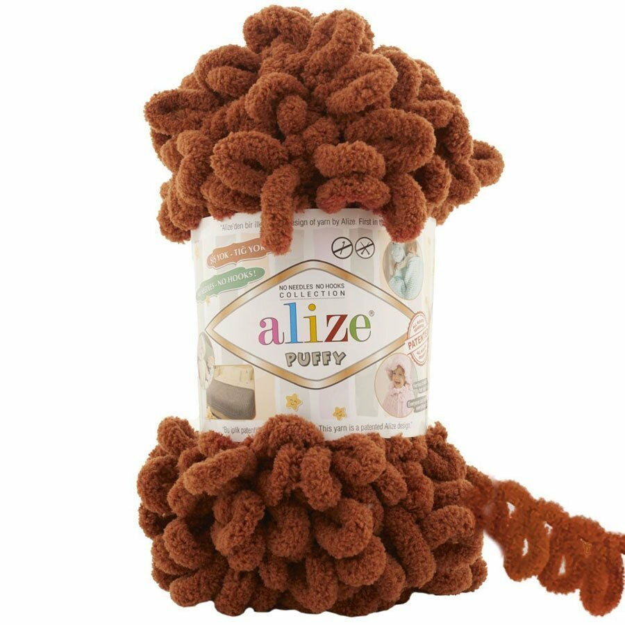 Пряжа Alize PUFFY 597 т. терракот (5 мотков)