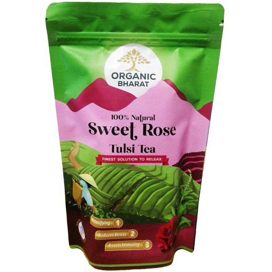 Чай Тулси Сладкая роза (Tulsi tea Sweet Rose Organic Bharat) 100 г