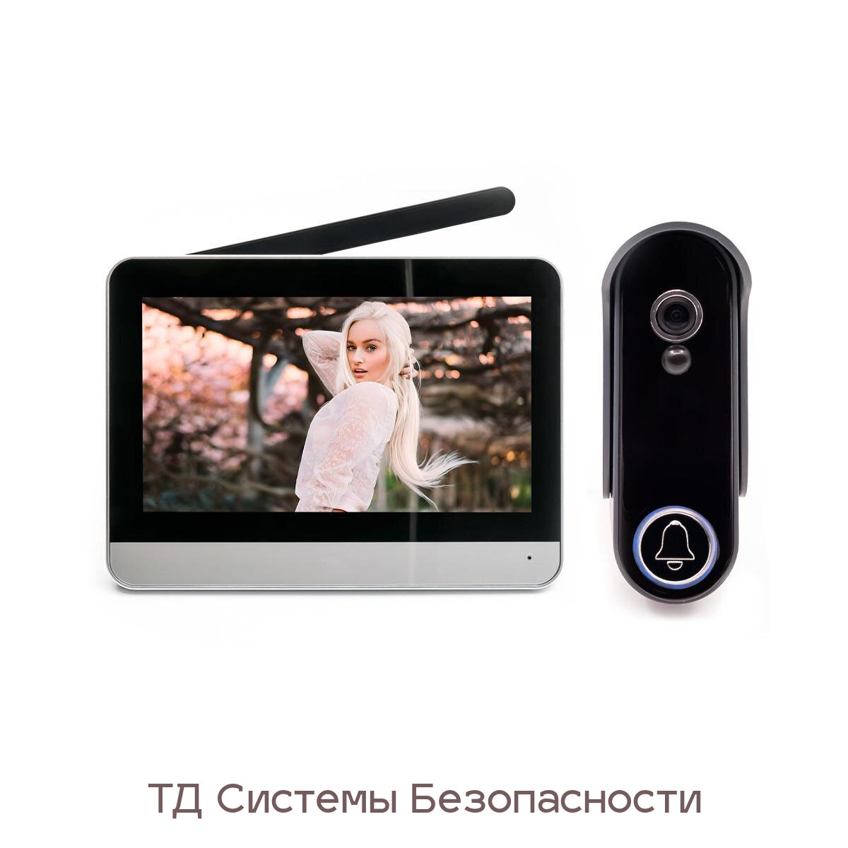 Комплект беспроводной видеодомофон с записью на SD и вызывной панелью - Sky Net 900-SDcard (E2154EU): HD монитор 7 дюймов, вызывная панель для домофо