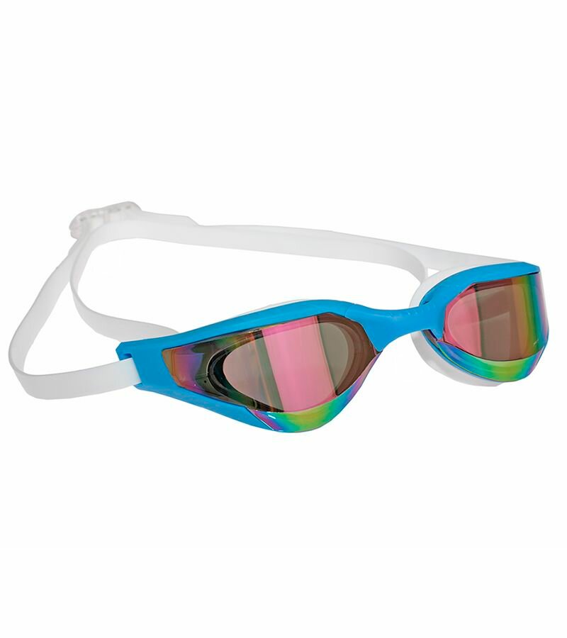 Очки для плавания FanSwim S54 Mirror, зеркальные линзы, синий/белый