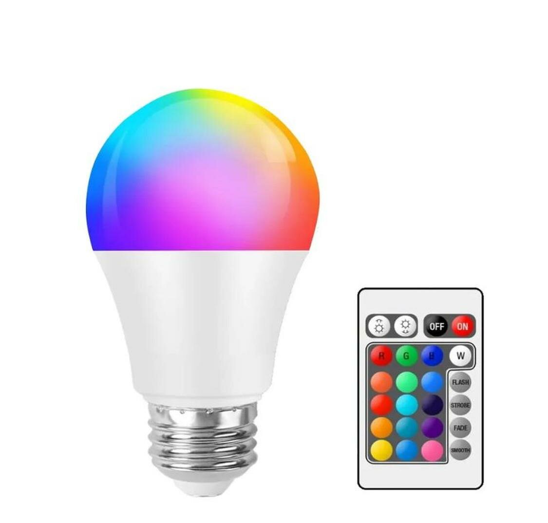 Цветная светодиодная лампа LED RGB SD с пультом дистанционного управления 12 цветов 9W