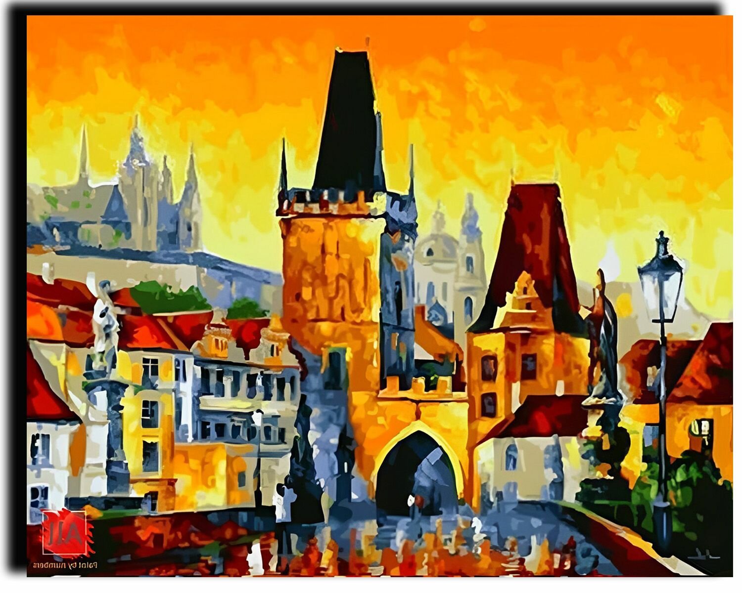 Алмазные Мозаики "иллюстрация города"40x60cm