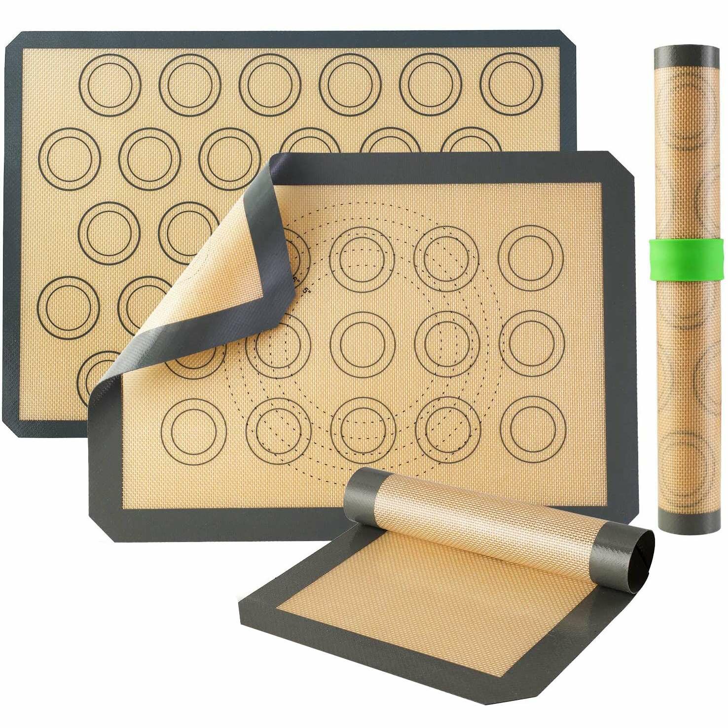 Силиконовый коврик для выпечки, антипригарный коврик для выпечки макарон, противень для выпечки в духовке, для выпечки хлеба, пирожных, бриошей, пиццы, коврик для выпечки