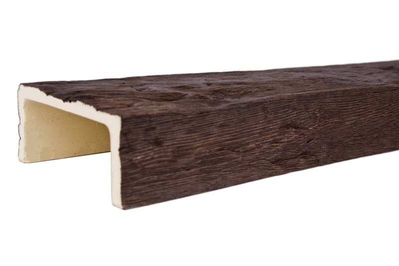 Балка из Полиуретана Уникс Славянский Стиль СС2 Темный Дуб Д2000хШ150хВ75 мм Грубая Обработка Топором.