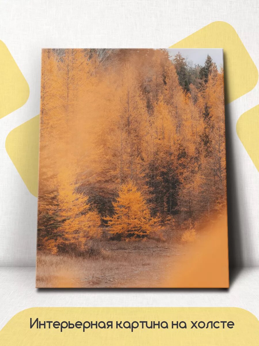 Картина на стену интерьерная Пейзаж осенний лес 45x60 см