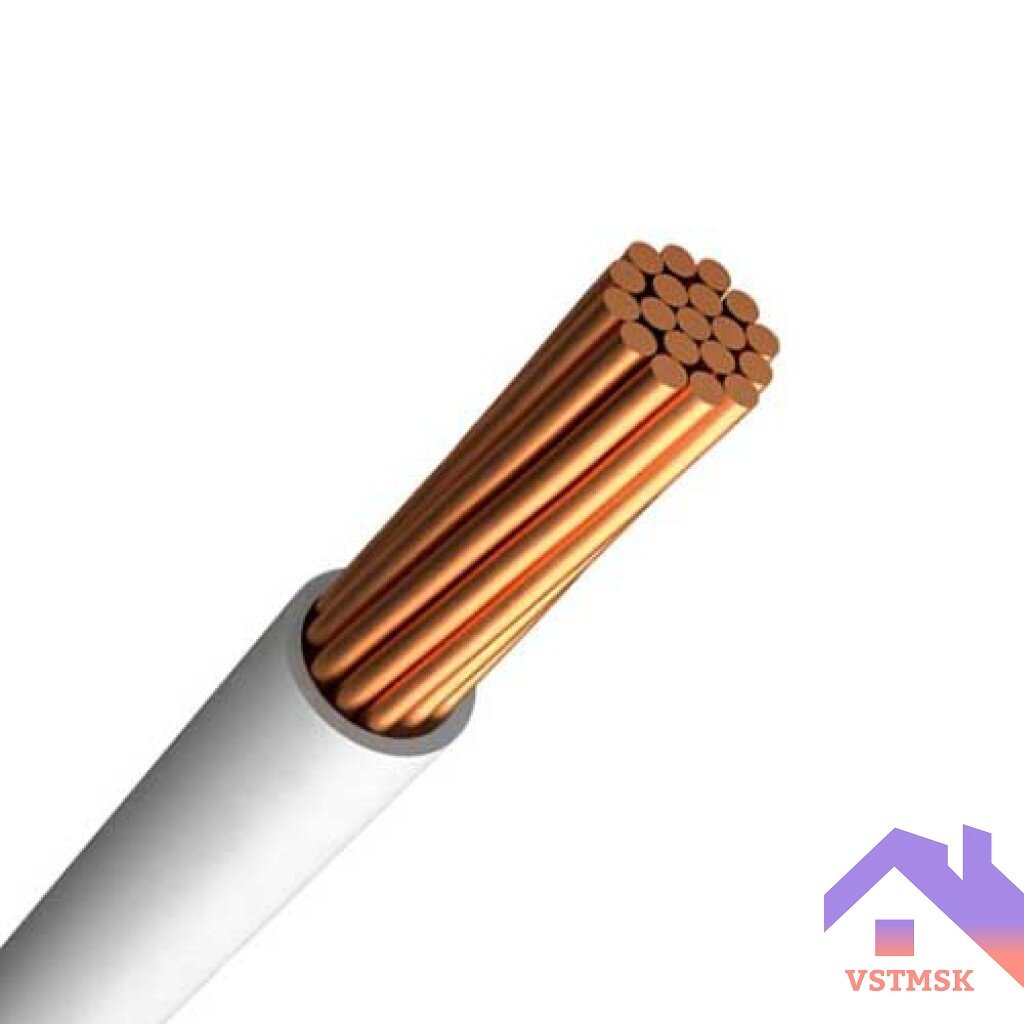 Провод пугвнг-ls (ПВ-3), 1х10мм2, 15 метров, Белый