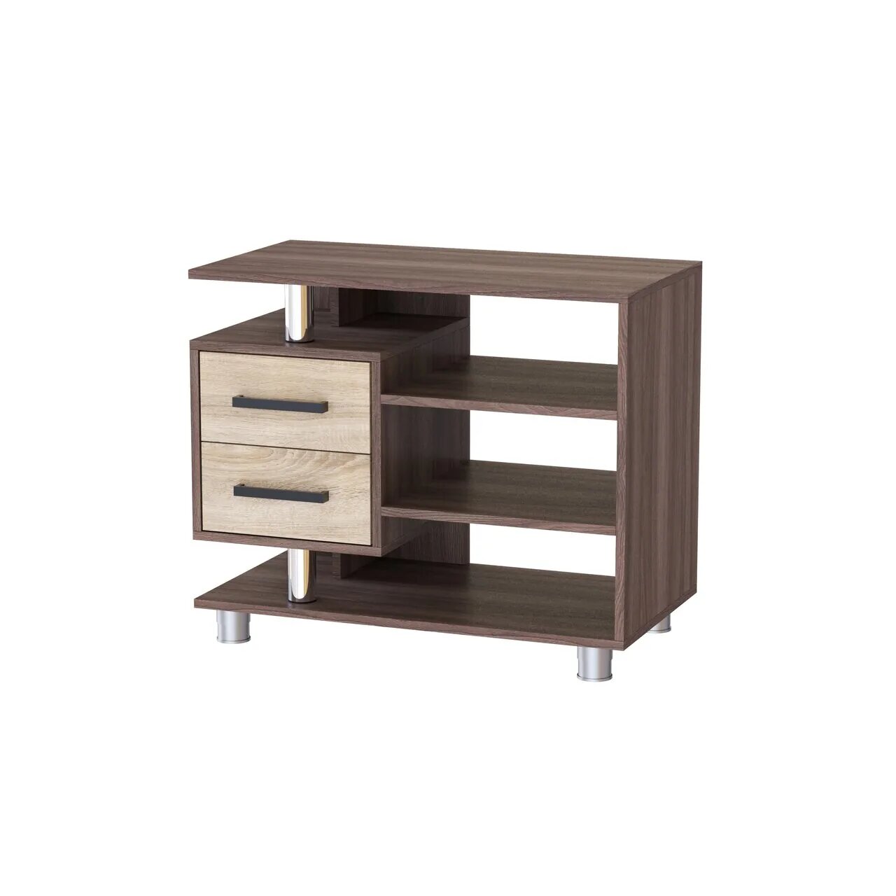 Тумба ТВ 011 (2я) роликовые направляющие, ЛДСП (Ясень темный/Дуб сонома) 80х43х67