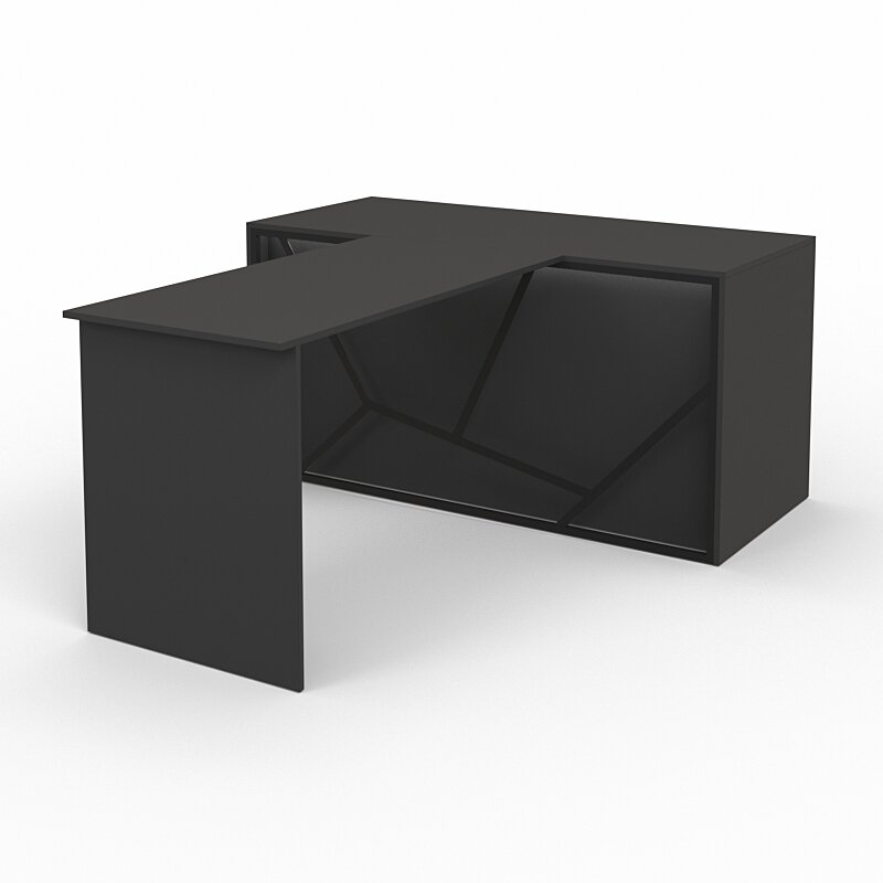 Стол руководителя №10 с приставкой брифингом, Черный. Производитель товара - компания Westcom.