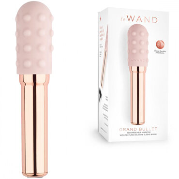 Le Wand Grand Bullet, розовое золото Люксовый вибратор с насадками