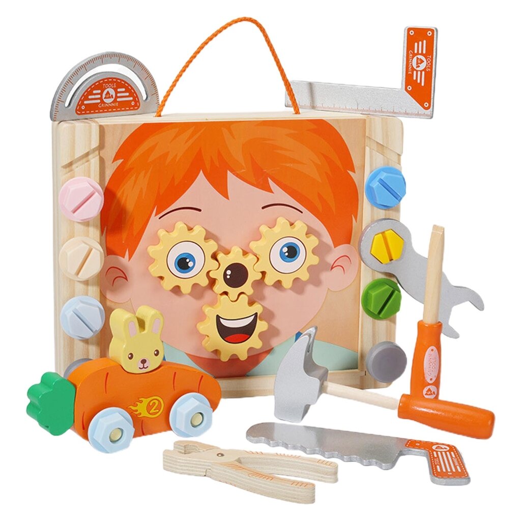 Набор Отверток С Деревянным Молотком, Игрушка Для Развития Мелкой Моторики, Деревянная Винтовая Игрушка, Деревянная Коробка Для Инструментов, стержневая Игрушка